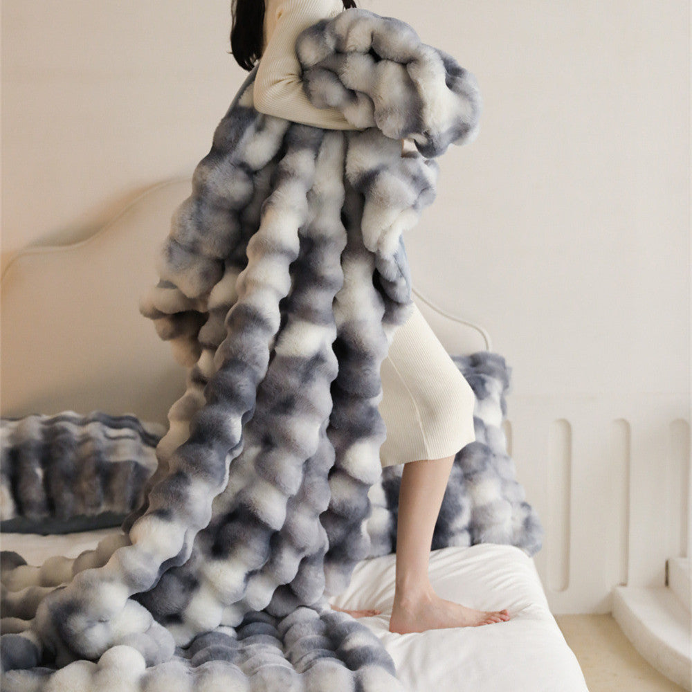 Luxury Fluffy Faux Rabbit Fur Throw Blanket
